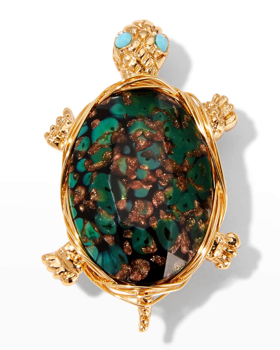 Gas Bijoux 24k Gold Plated Turtle Brooch | Neiman Marcus