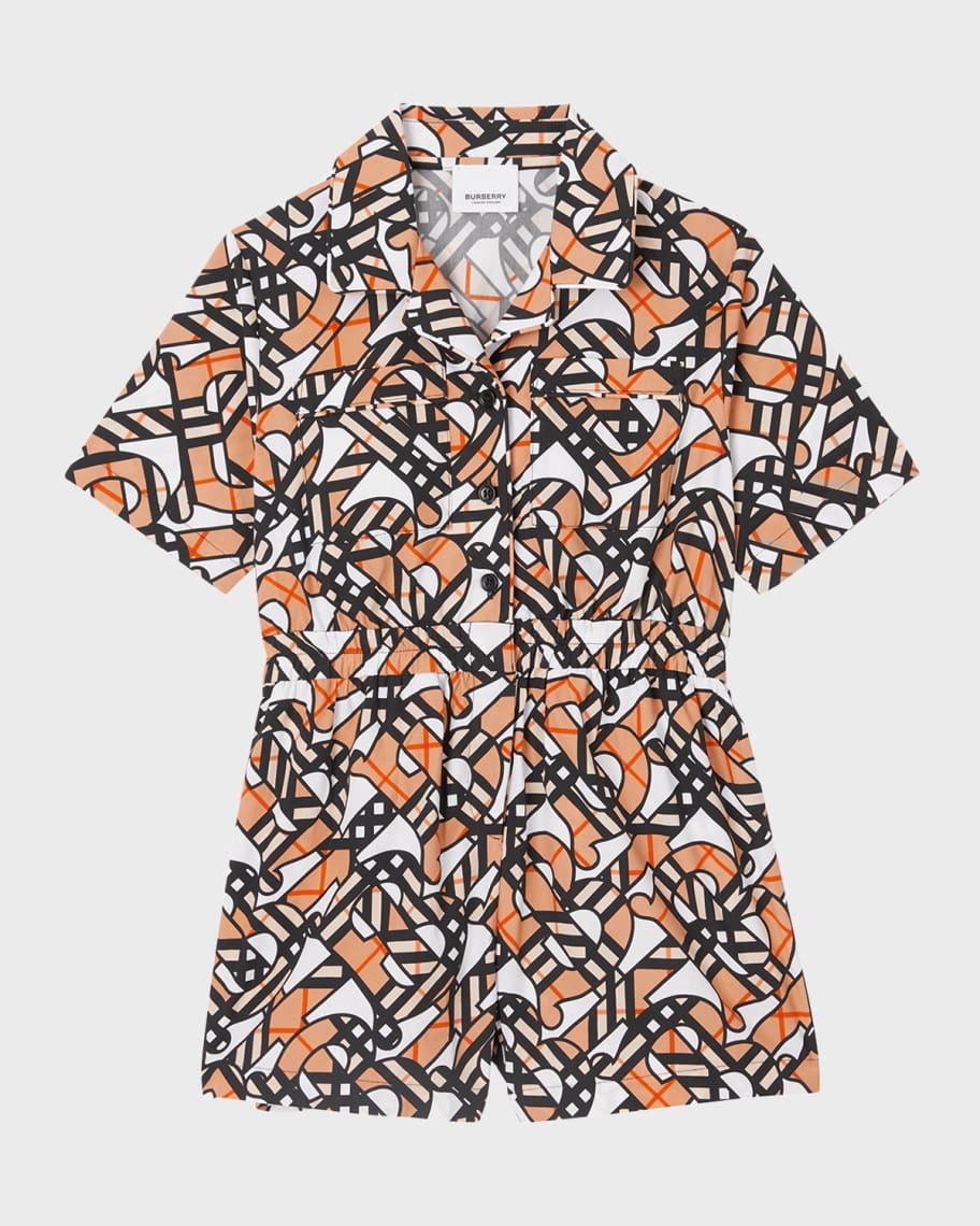 Burberry Girl's Meredith Vintage Check Monogram Romper, Size 3-14 ...