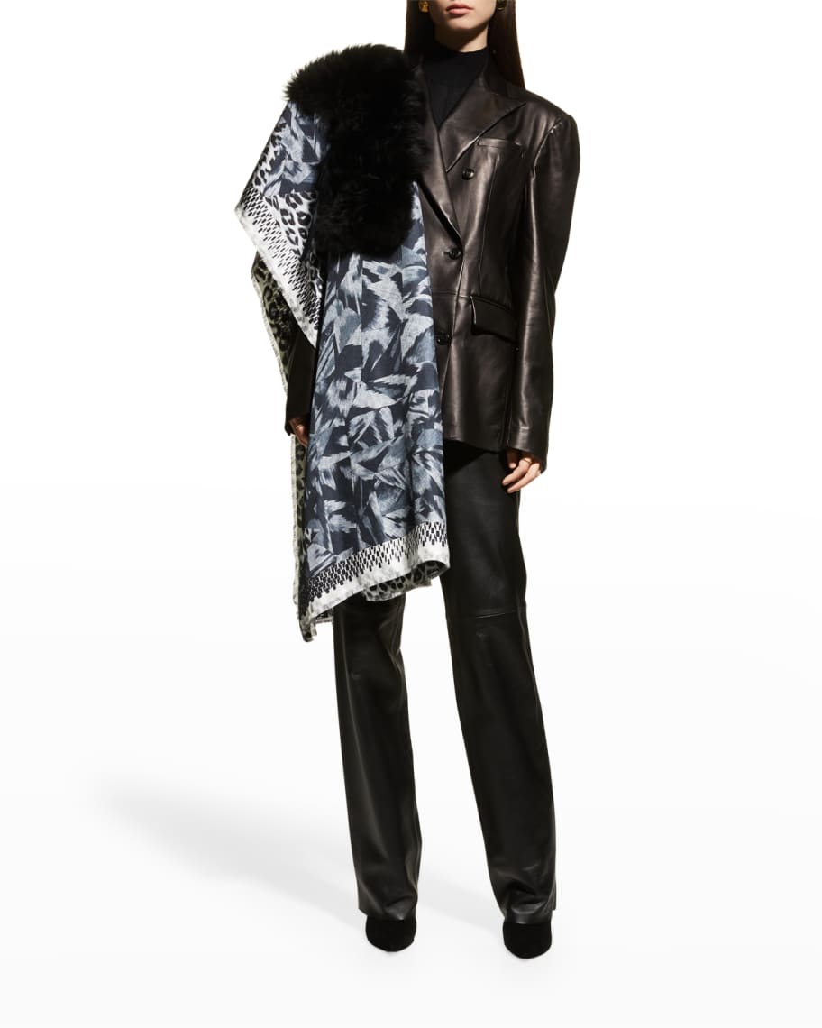 Pierre-Louis Mascia Fancy Shearling Pattern Scarf | Neiman Marcus