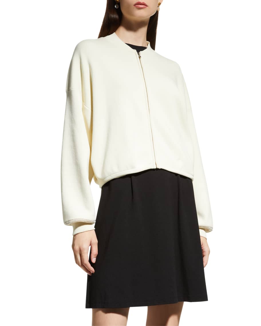 Theory Ribbed-Cuff Bomber Jacket | Neiman Marcus