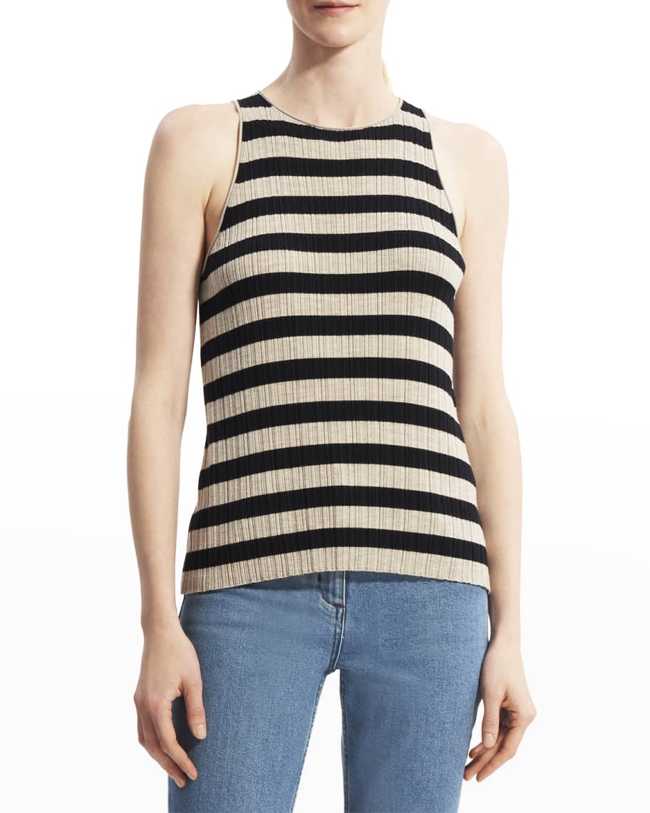 Theory Classic Stripe Wool Tank Top | Neiman Marcus