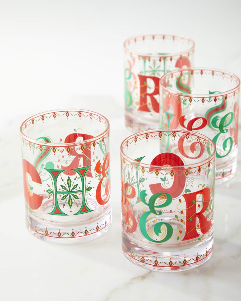 Neiman Marcus Holiday Double Old-Fashioned Glasses, Set of 4 | Neiman ...