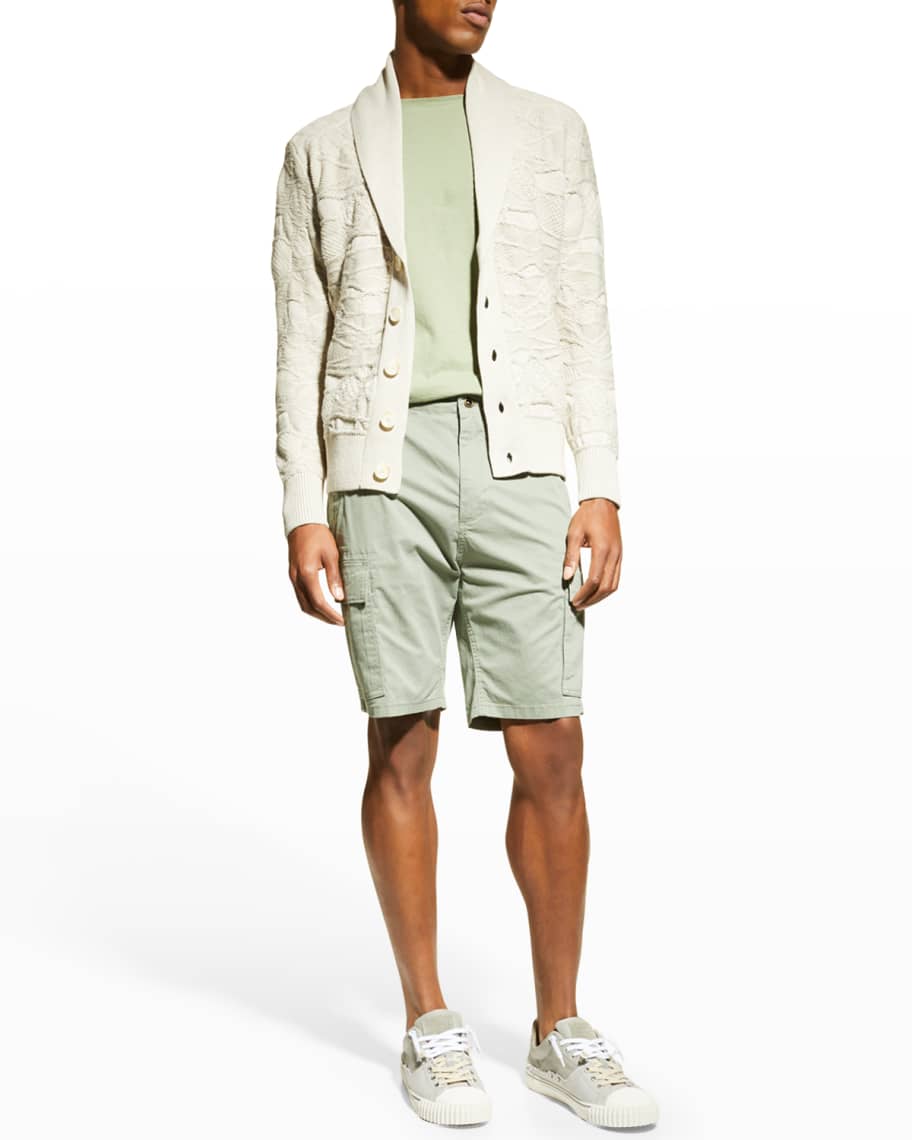 TWENTY Montreal Men's Crossover Netting Cardigan Sweater | Neiman Marcus