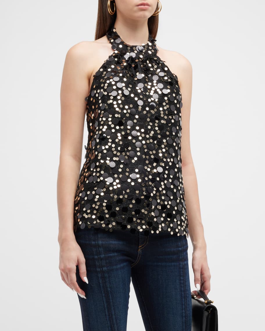 Ramy Brook Bri Paillette Halter Top | Neiman Marcus