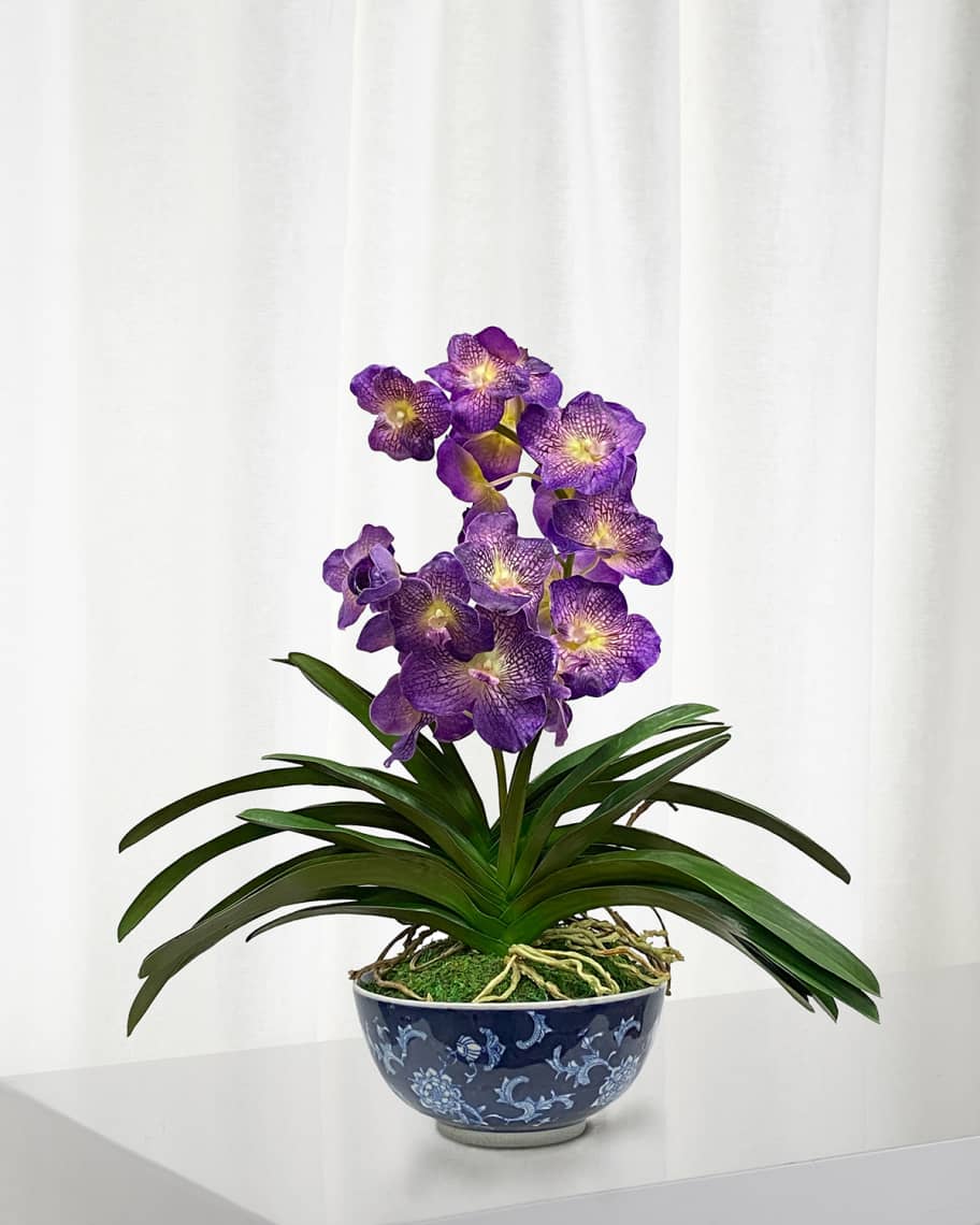 Winward Home Vanda Orchid Faux Plant in Longlife Bowl | Neiman Marcus
