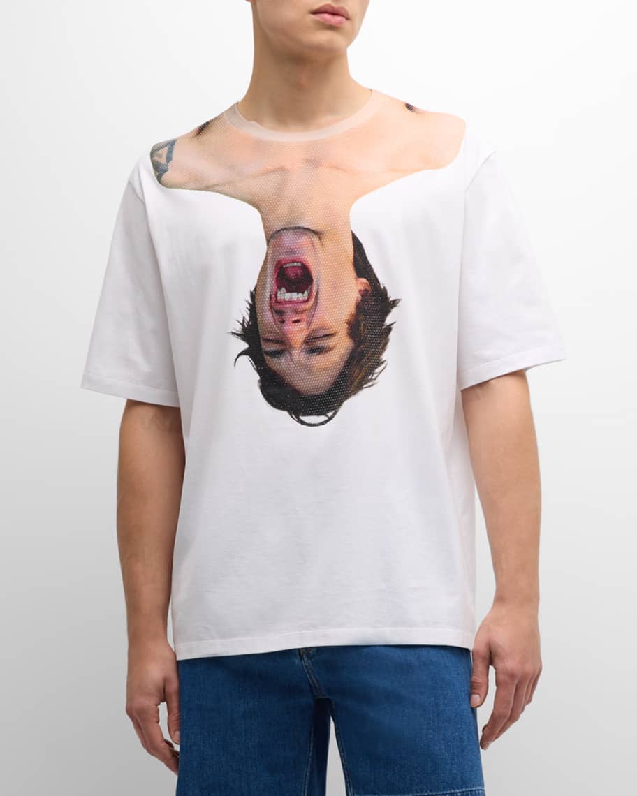 Loewe Men's Upside Down Screaming Face T-Shirt | Neiman Marcus