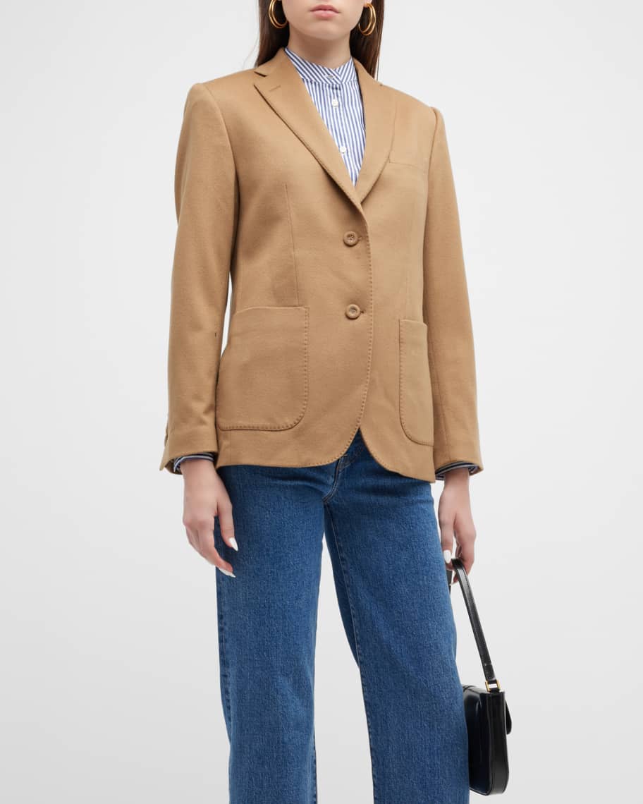 Officine Generale Charlene Single-Breasted Doeskin Jacket | Neiman Marcus
