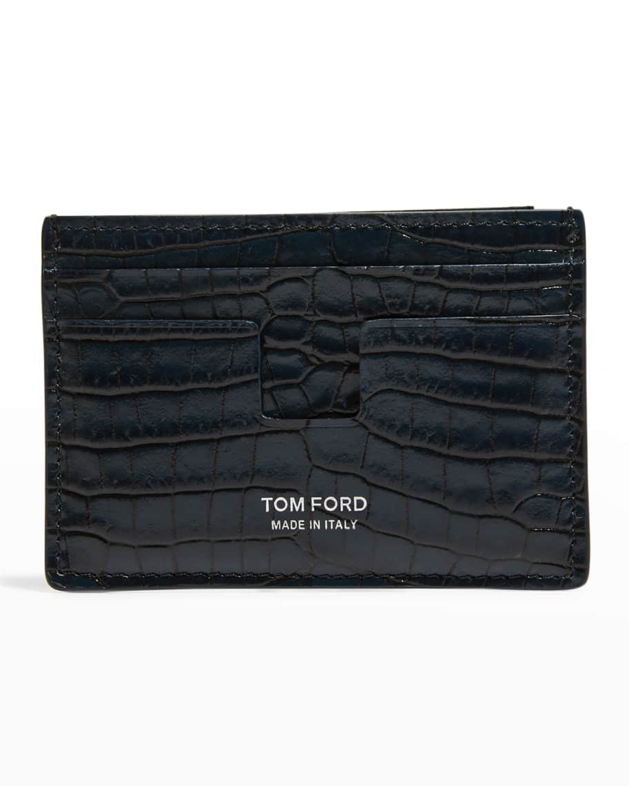 TOM FORD Men's Alligator Print T-Line Leather Card Holder | Neiman Marcus