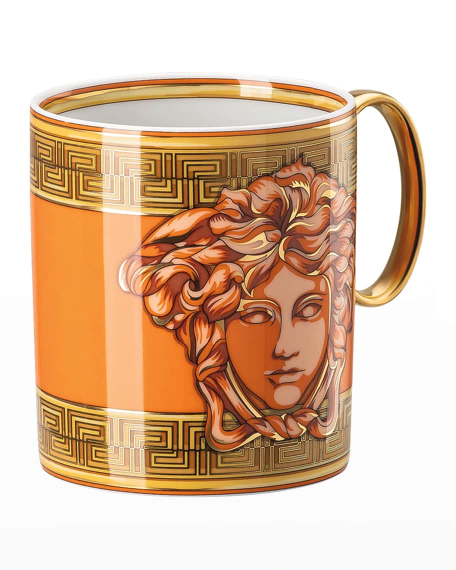 Versace Medusa Amplified Orange Coin Mug With Handle | Neiman Marcus