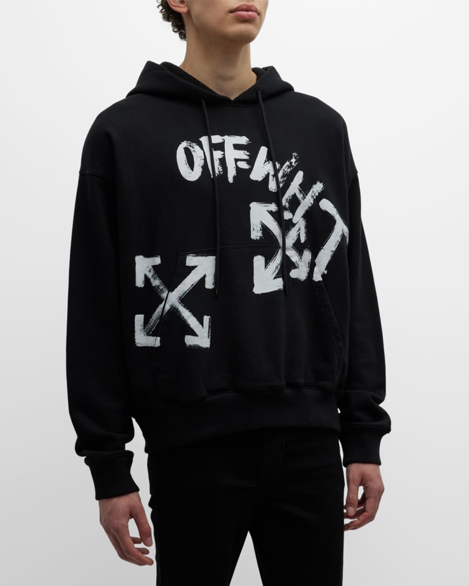 Off-White Men's Paint Script Skate Hoodie | Neiman Marcus