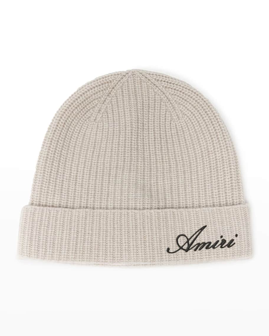 Amiri Men's Logo Script Cashmere Beanie Hat | Neiman Marcus