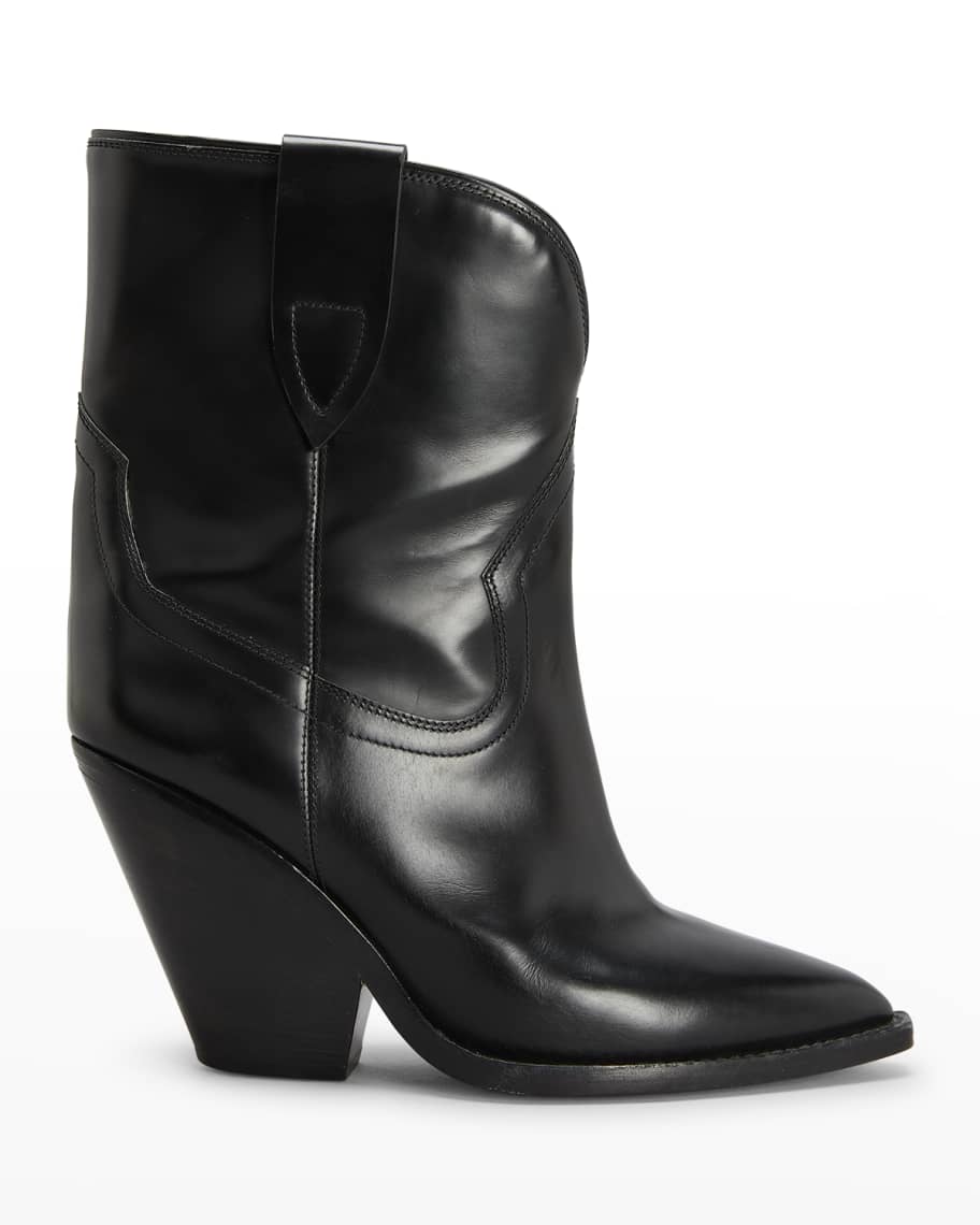 Isabel Marant Leyane Leather Western Booties | Neiman Marcus