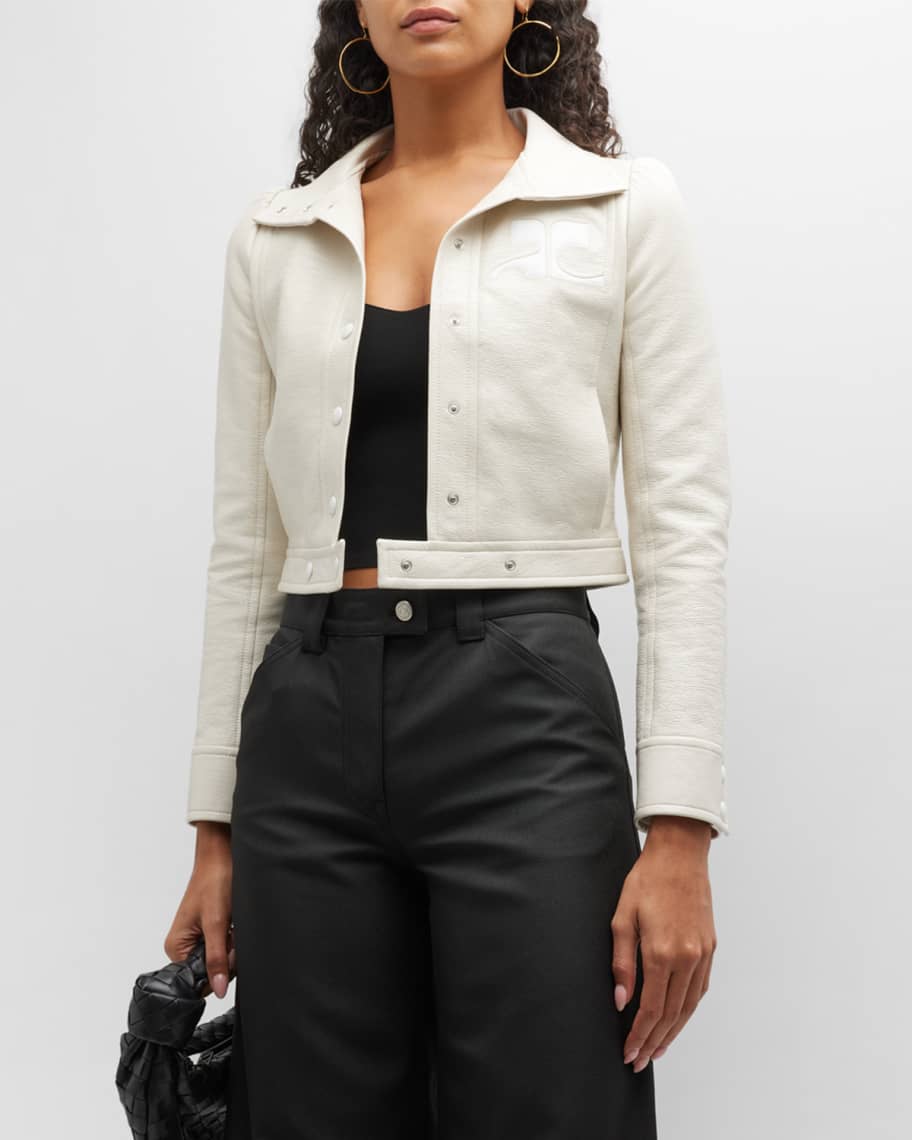 Courreges Vinyl Re-Edition Crop Jacket | Neiman Marcus