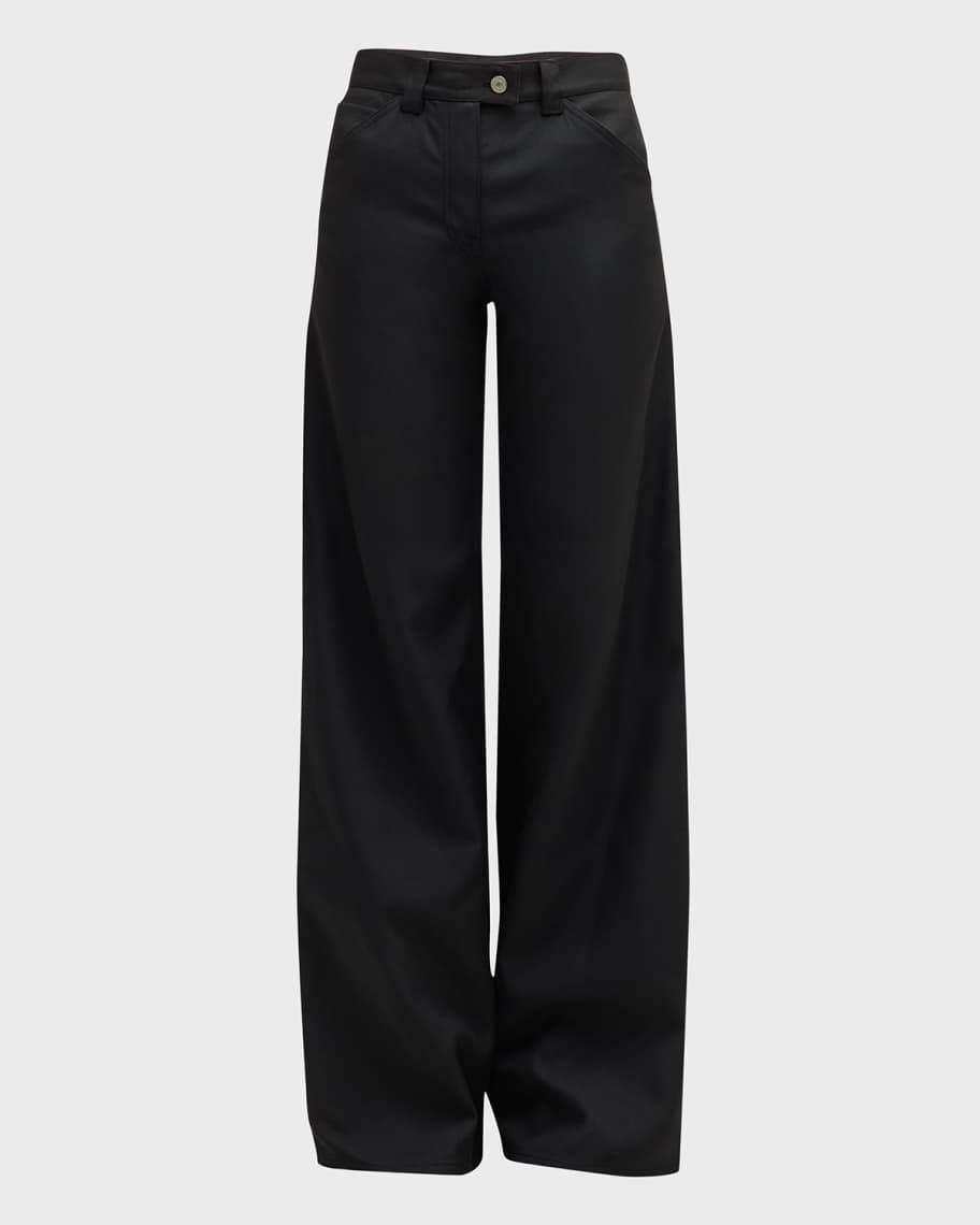 Courreges Baggy Wide-Leg Recycled-Polyester Twill Pants | Neiman Marcus