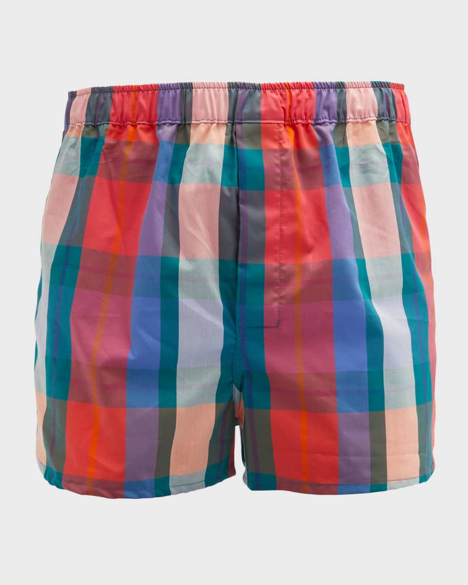 Derek Rose Men's Barker 33 Multi-Check Boxer Shorts | Neiman Marcus