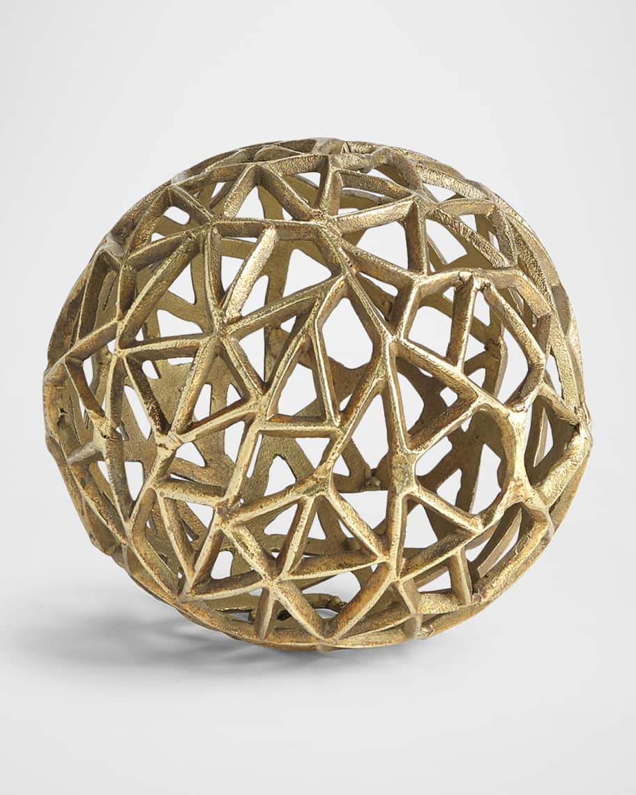 Global Views Jali Ball Large Decorative Accent, Antique Brass | Neiman ...