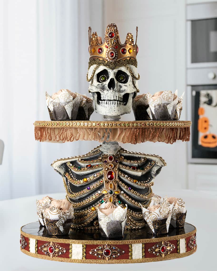 Katherine's Collection Shakesfeare Skeleton Tiered Tray | Neiman Marcus