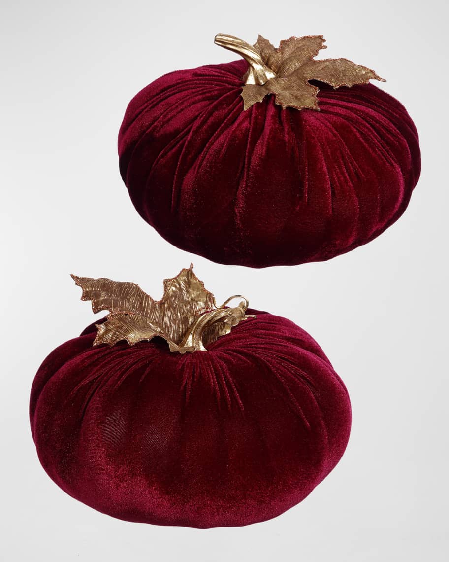 Mark Roberts 6" Velvet Pumpkins, Set of 2 | Neiman Marcus