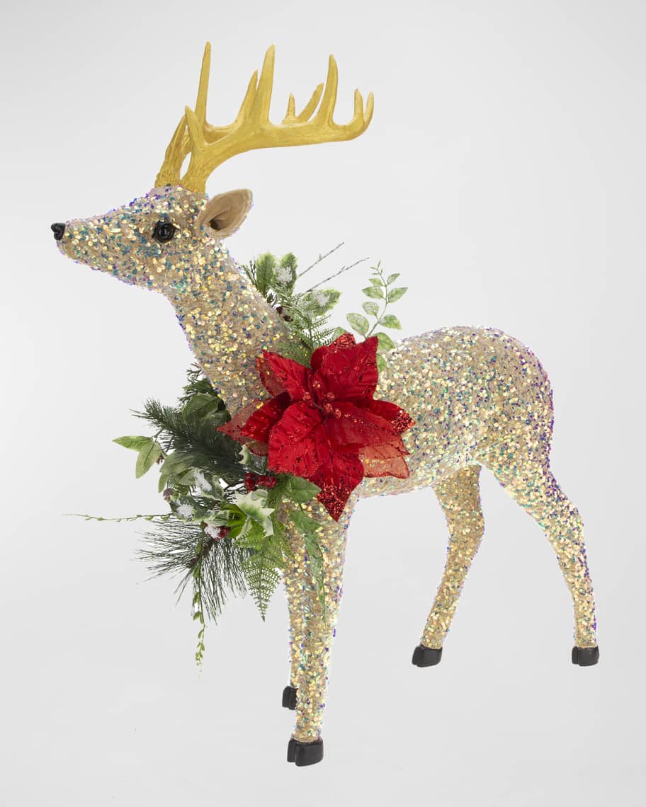 Mark Roberts 34" Festoon Sparkling Deer - Gold | Neiman Marcus
