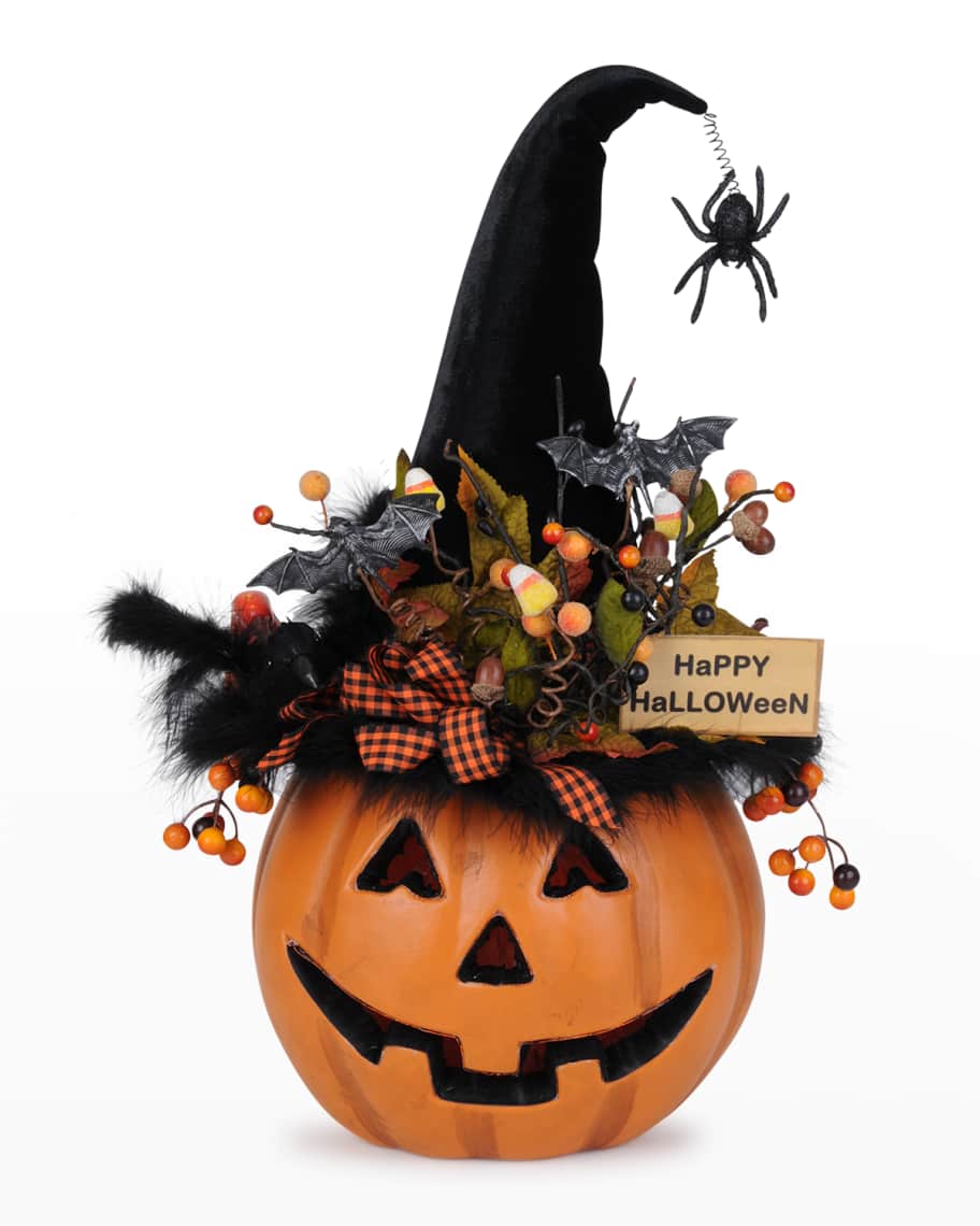 Karen Didion Originals Light-Up Optic Pumpkin Halloween Decoration ...