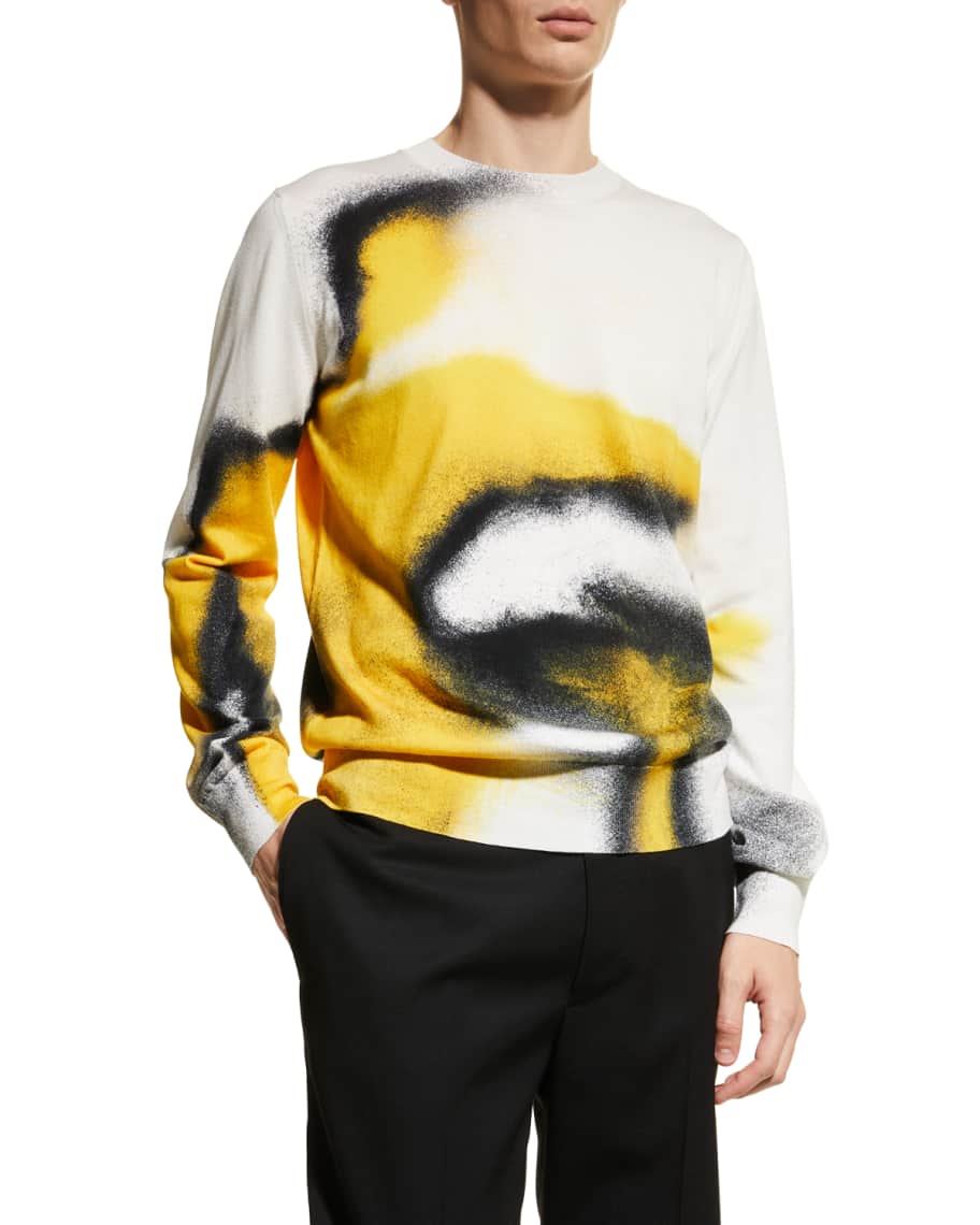 McQueen Men's Spray Paint Sweater | Neiman Marcus