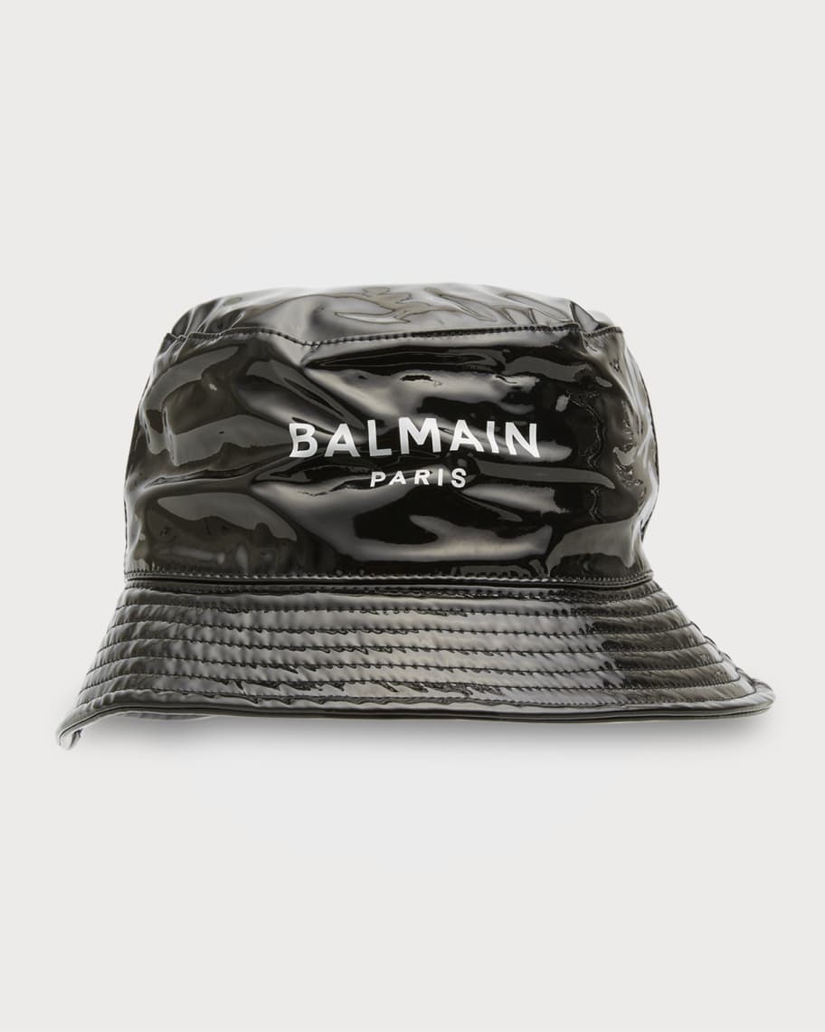 Balmain Vinyl Logo Bucket Hat | Neiman Marcus
