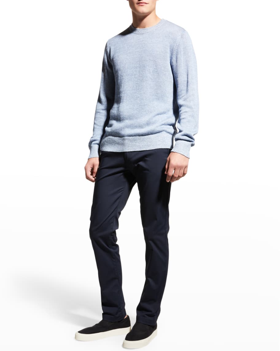 Vince Men's Plaited Linen Crew Sweater | Neiman Marcus