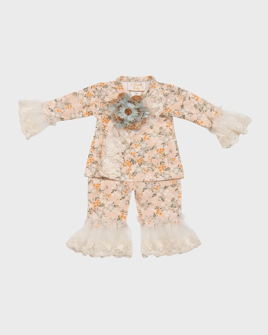 Haute Baby Girl's Ava's Garden Top and Pants Set, Size Newborn-12M ...