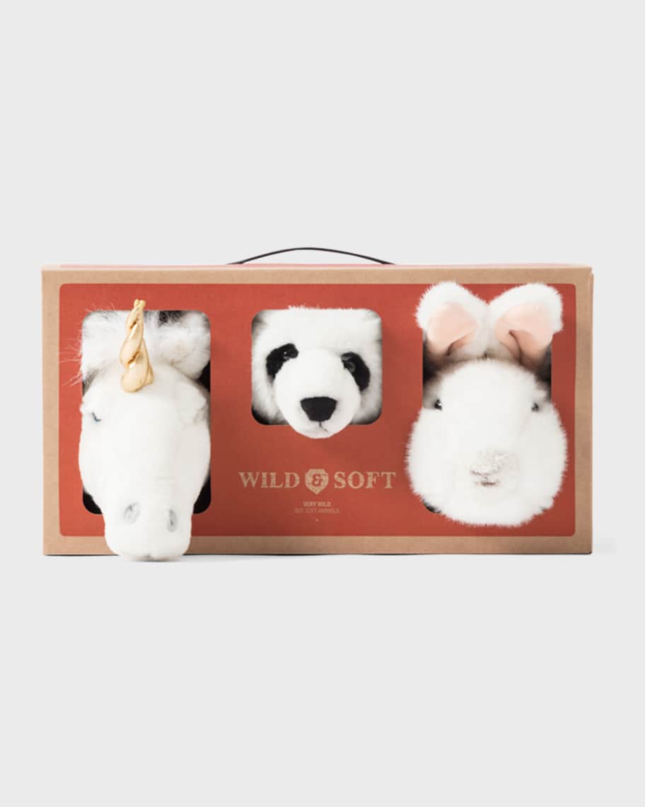 Wild and Soft Kid's Lovely Mini Animal Head Wall Mounts, Set of 3 ...