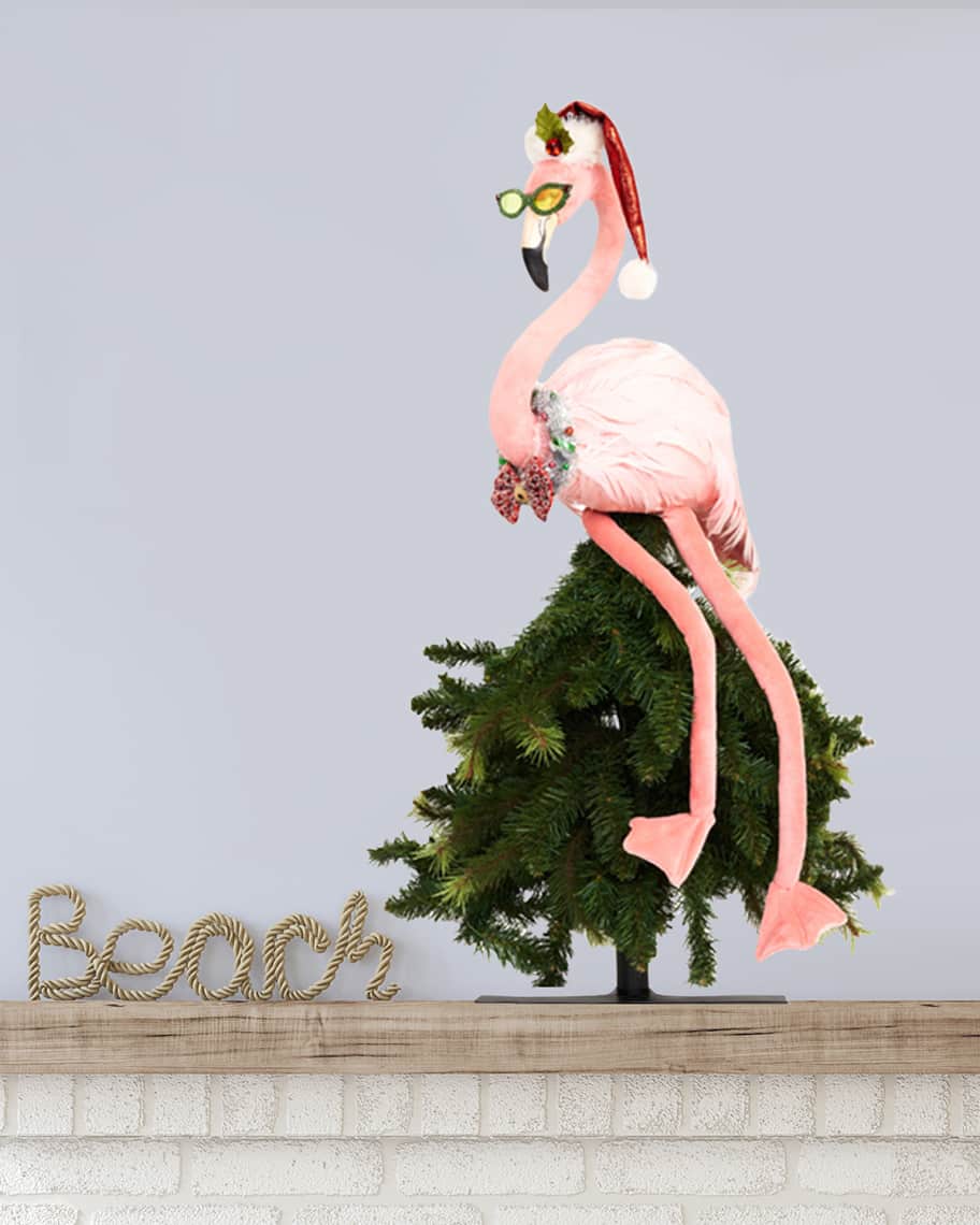 Katherine's Collection Kitschy Flamingo Tree Topper Handmade Christmas ...