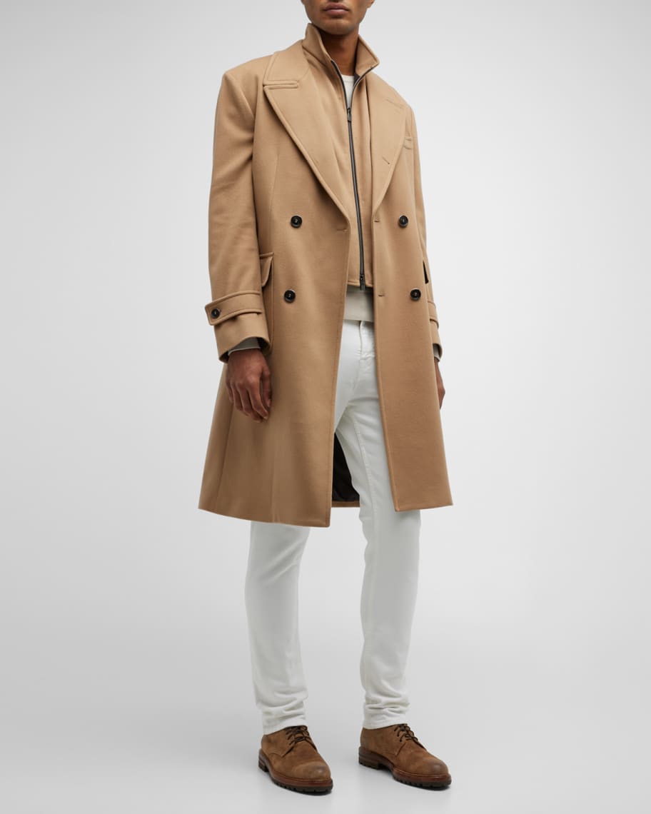 Corneliani Men's Double-Breasted Topcoat w/ Removable Vest | Neiman Marcus