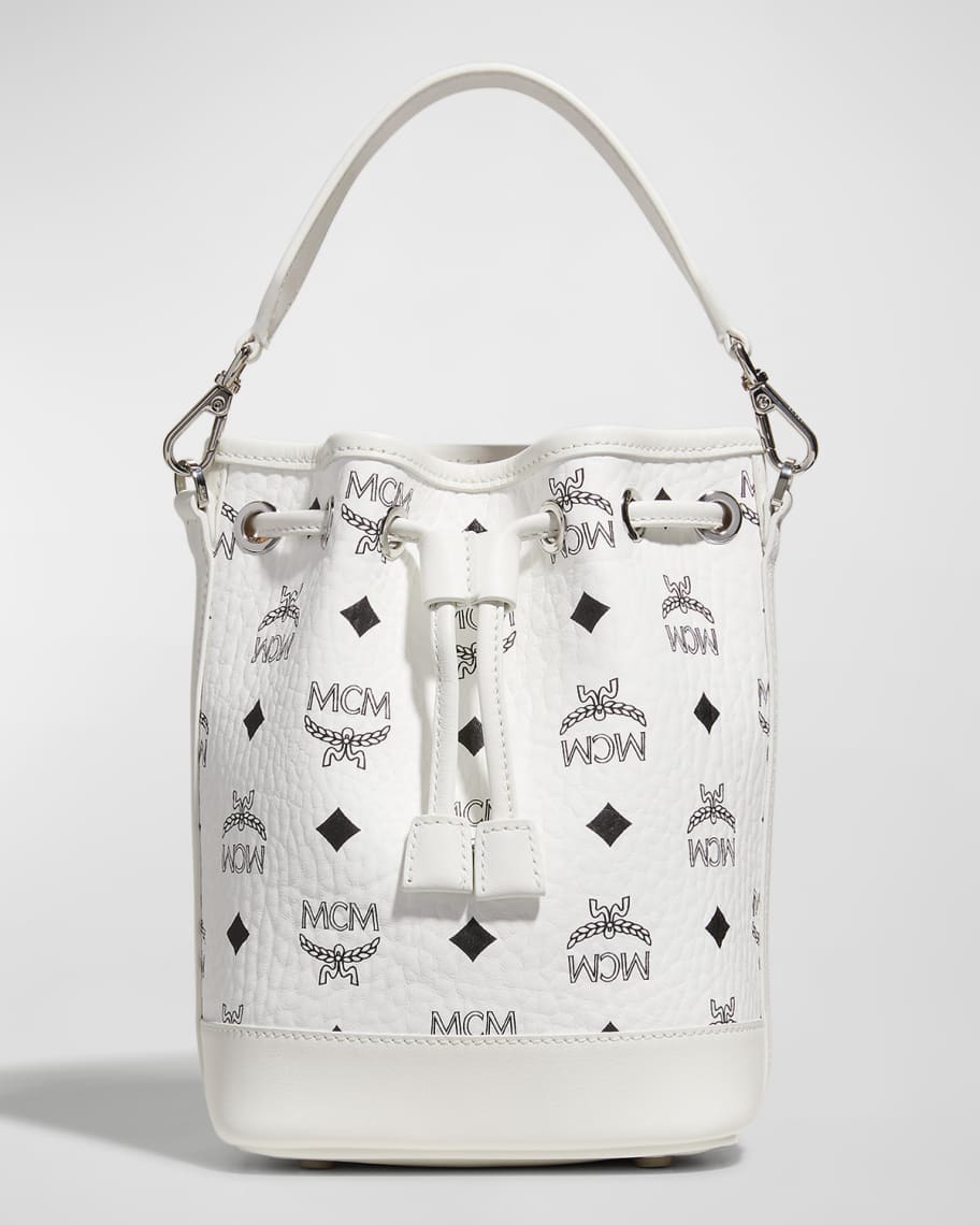 MCM Dessau Visetos Mini Drawstring Bucket Bag | Neiman Marcus