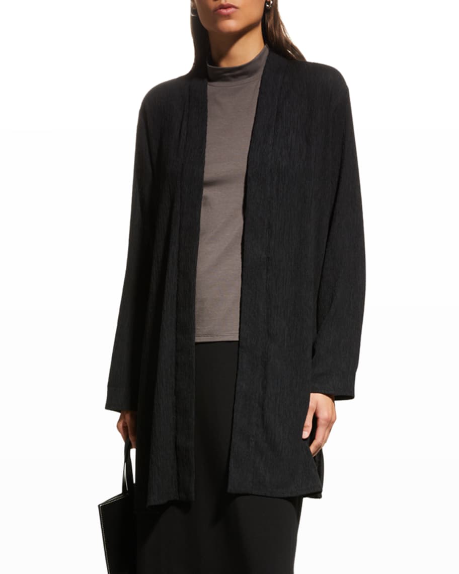 Eileen Fisher Crinkled Open-Front Jacket | Neiman Marcus