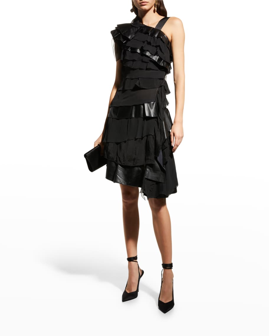 Koche Multi-Layered Asymmetric Midi Dress | Neiman Marcus