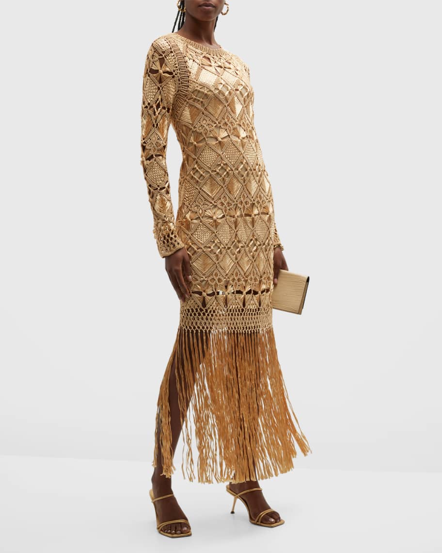 Zimmermann Kaleidoscope Macrame Maxi Dress | Neiman Marcus