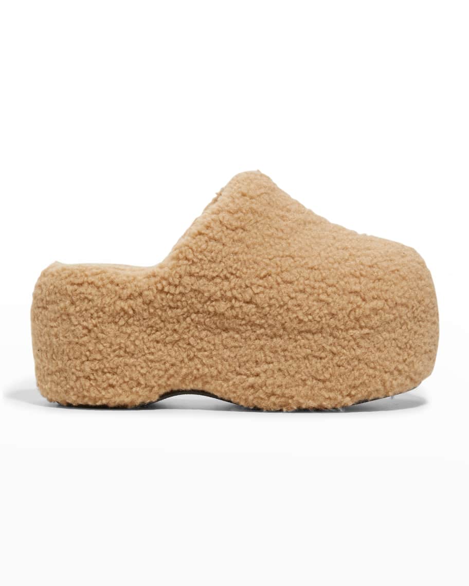 SIMONMILLER Bubble Faux Shearling Clogs | Neiman Marcus