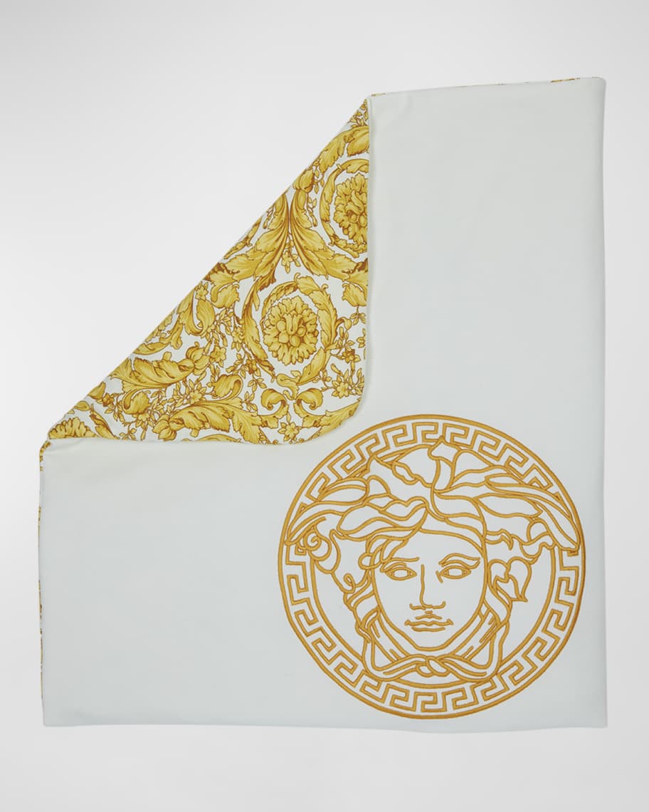 Versace Kid's Embroidered Medusa Head Blanket | Neiman Marcus