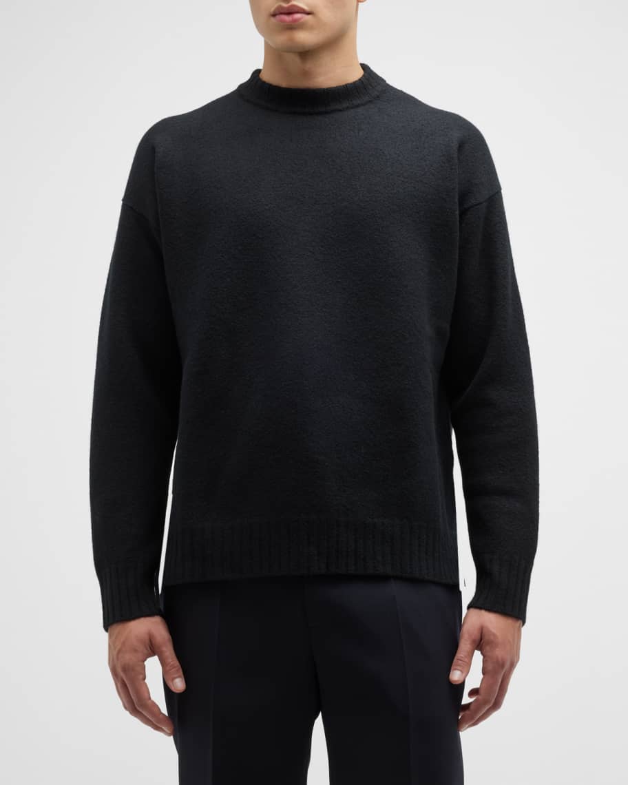 Jil Sander Men's Wool Split-Hem Sweater | Neiman Marcus