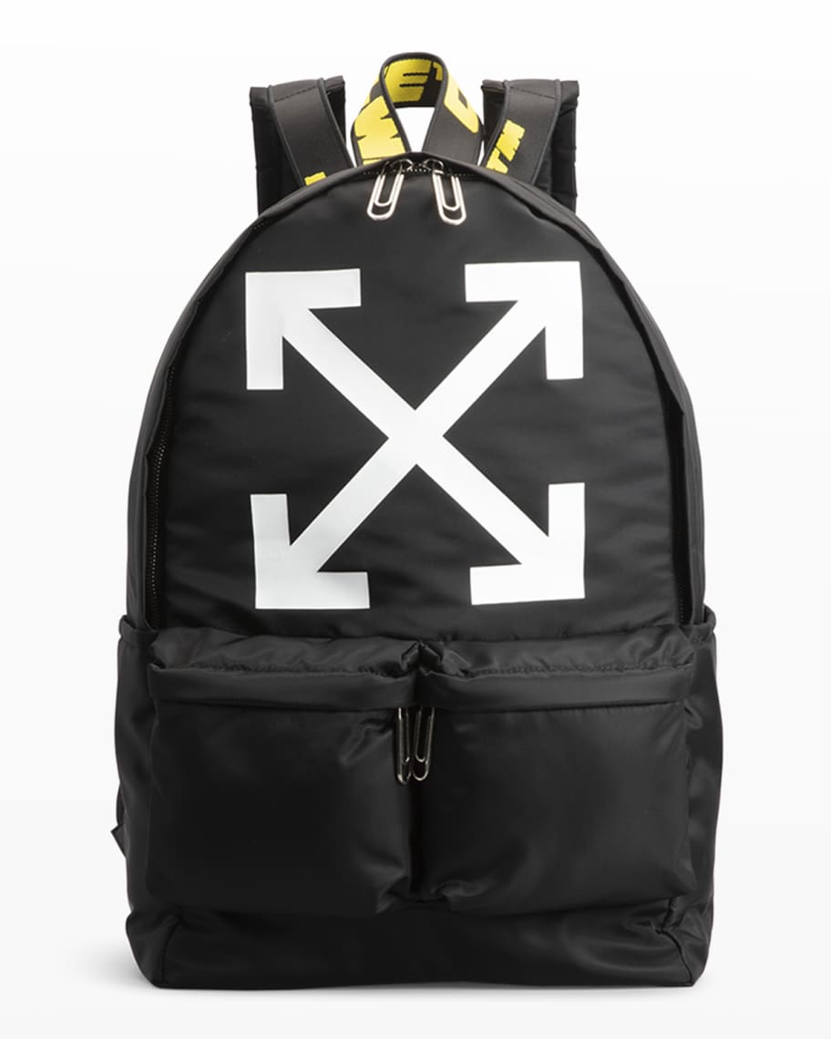 Off-White Men's Arrows Logo Nylon Backpack | Neiman Marcus