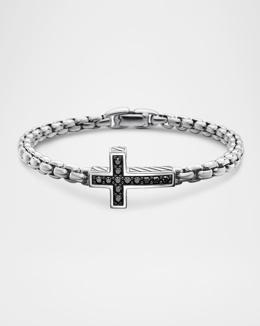 David Yurman Men's Streamline Cross Bracelet in Silver, 5mm | Neiman Marcus