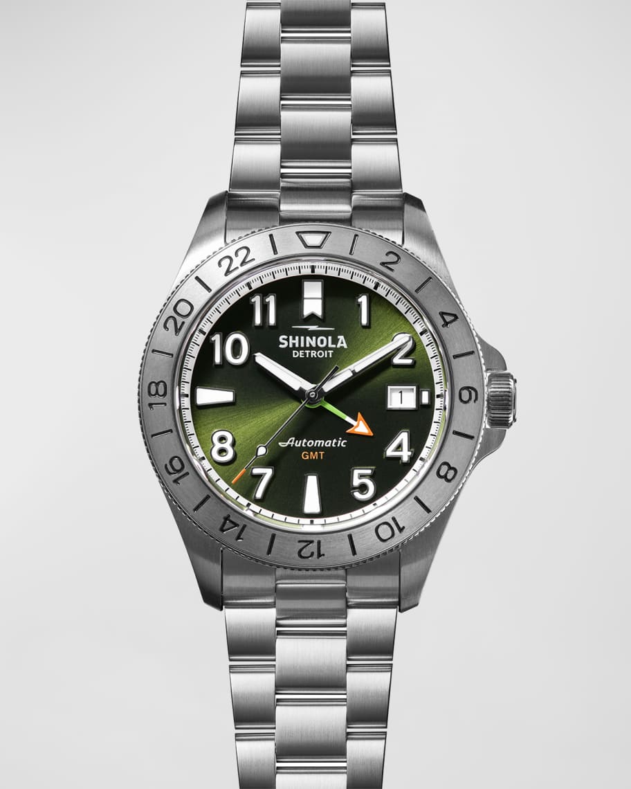 Shinola Men's Monster GMT Automatic Bracelet Watch Gift Set with Nylon ...