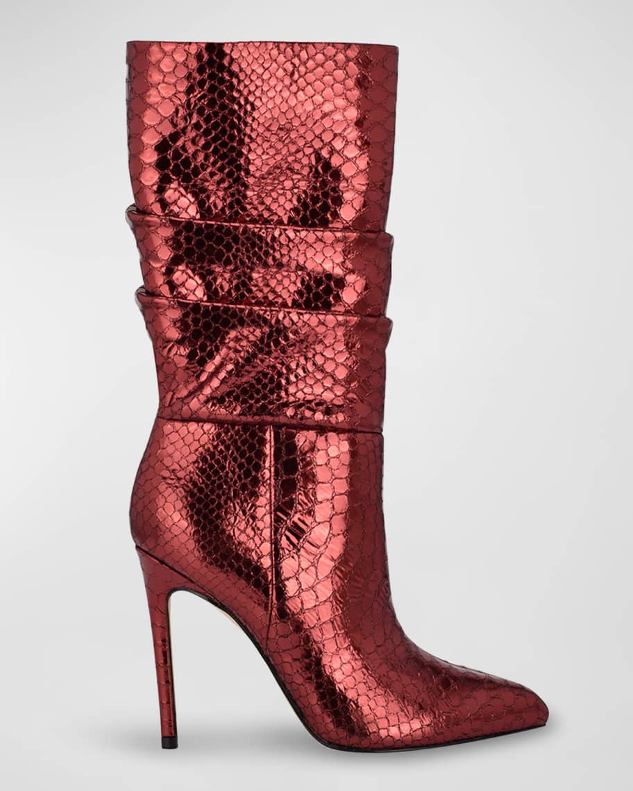 Marc Fisher LTD Romy Slouchy Leather Stiletto Boots | Neiman Marcus