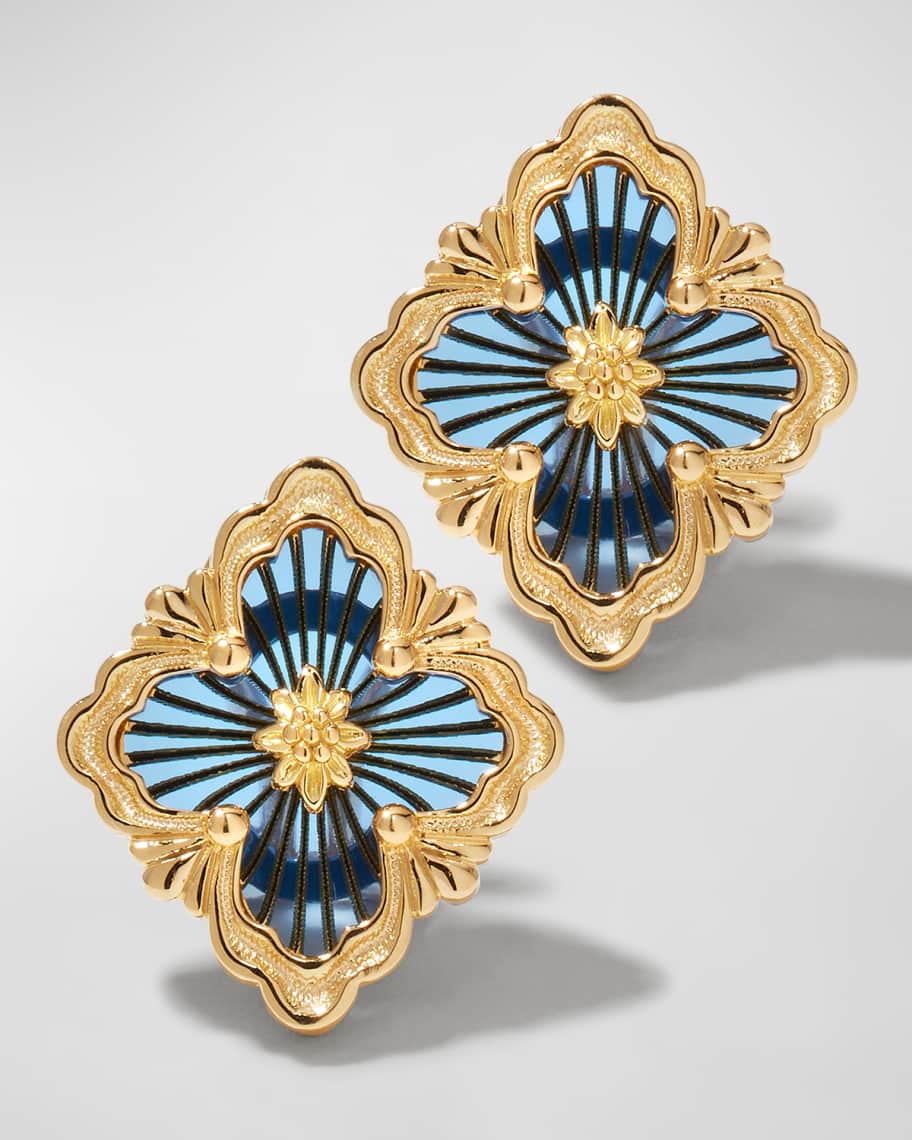 Buccellati Opera Tulle 18K Blue Enamel Earrings | Neiman Marcus