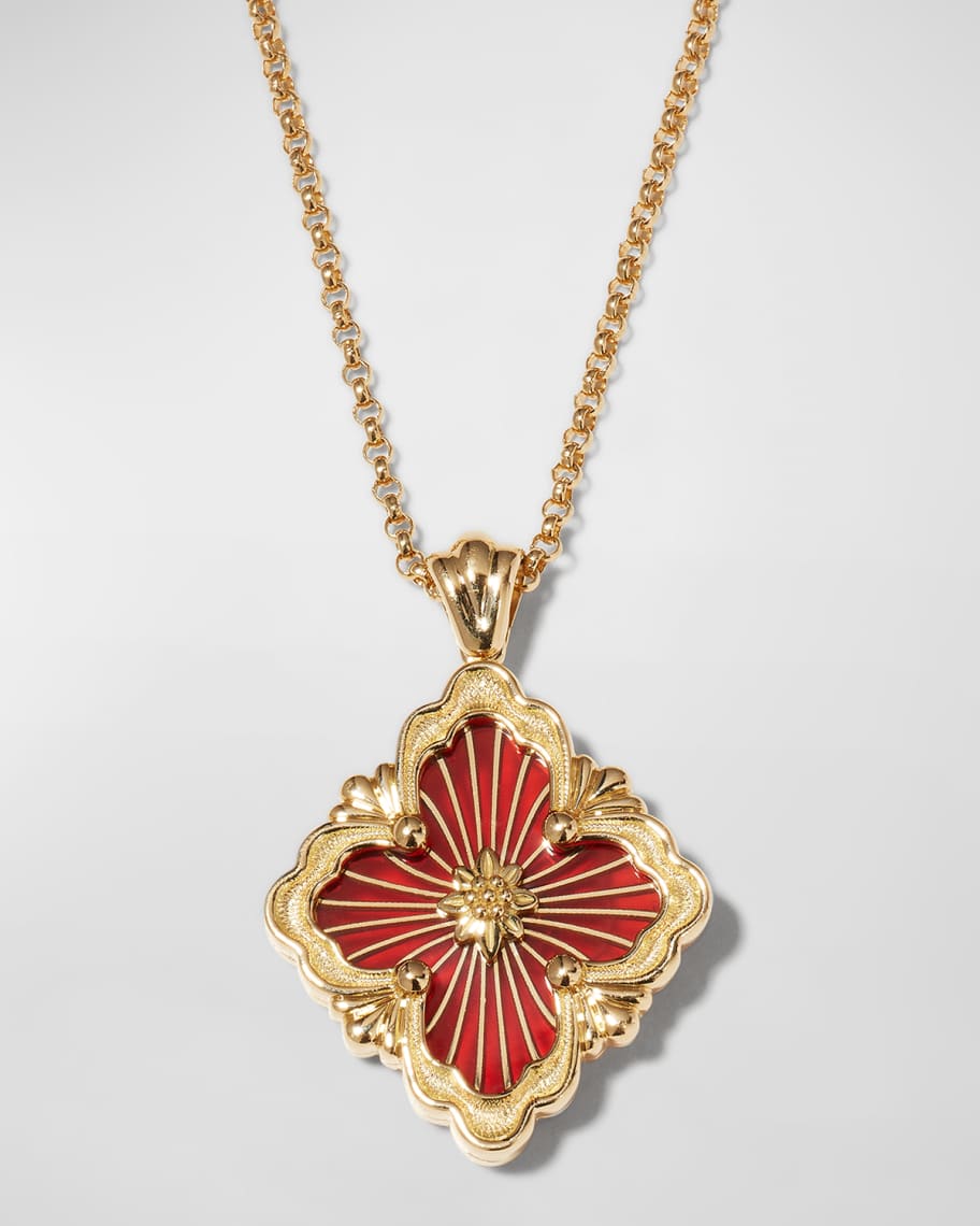 Buccellati Opera Tulle Pendant Necklace with Big Motif Red and 18K ...