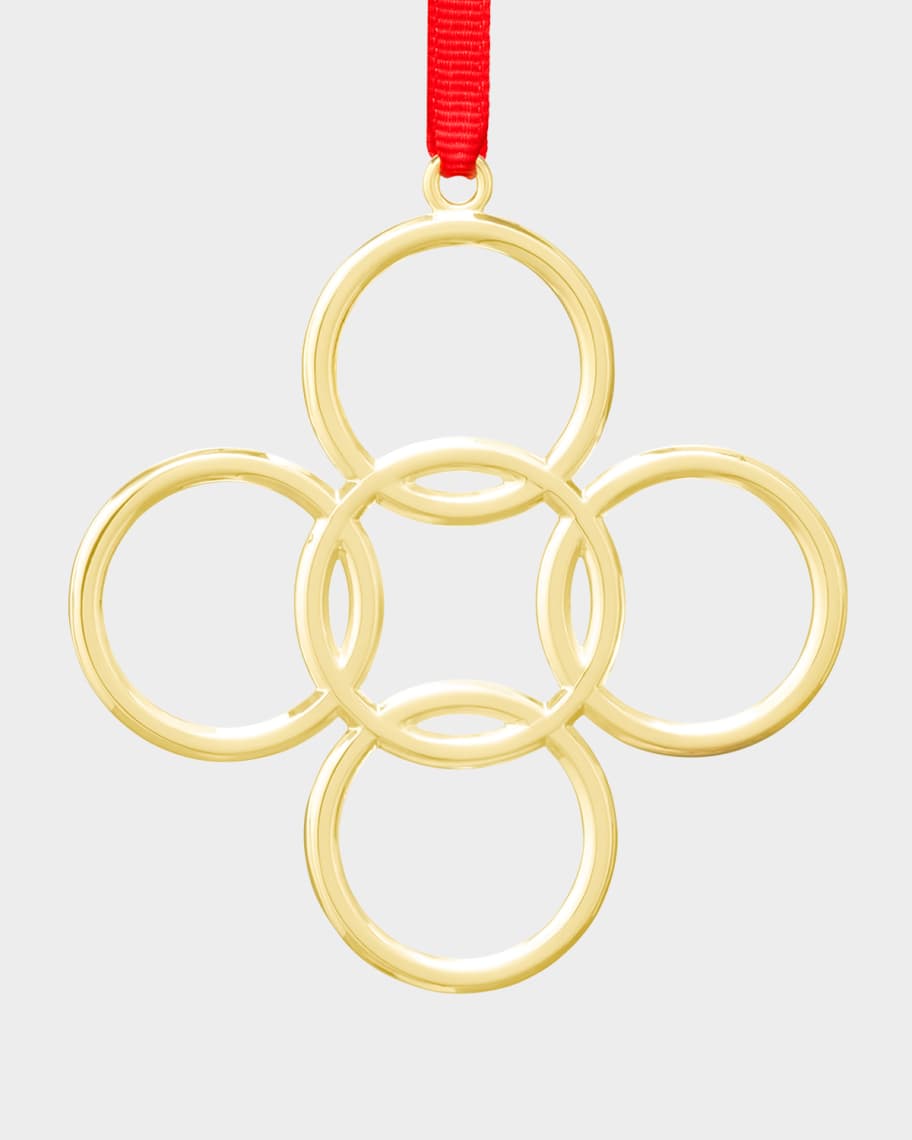 Nambe Five Golden Rings Ornament | Neiman Marcus