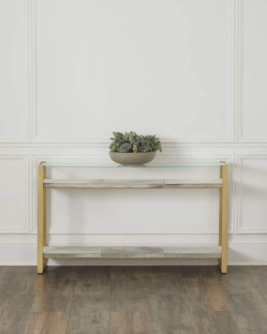 Regina Andrew Andres Hair on Hide Console Table, Brass | Neiman Marcus