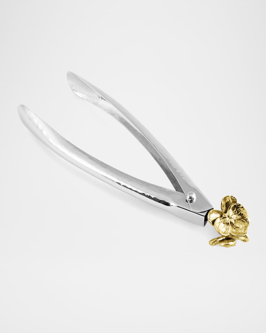 Michael Aram Gold Orchid Small Lock Spring Tongs | Neiman Marcus