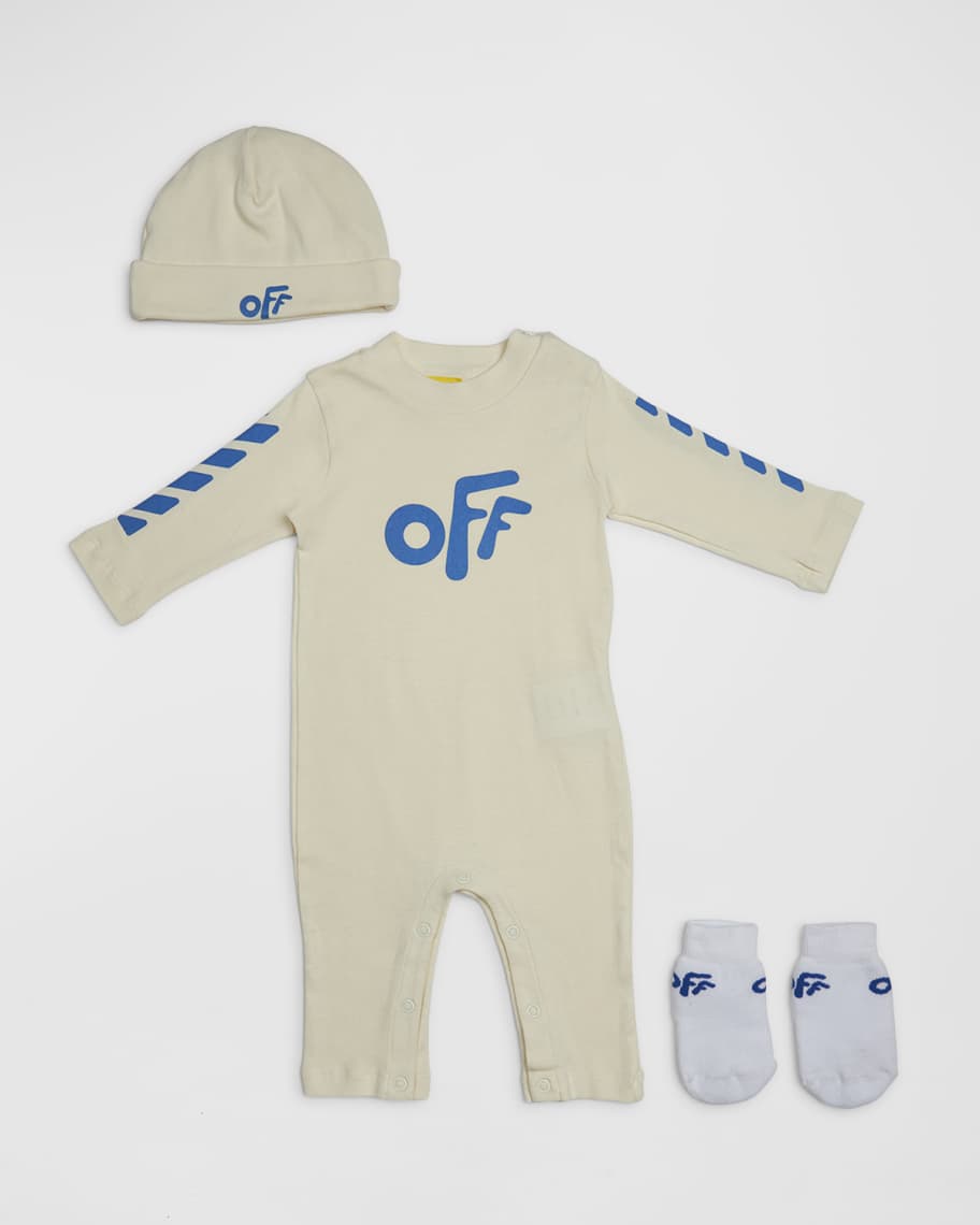 Off-White Boy's Rounded 3-Piece Gift Set, Size 3M-12M | Neiman Marcus