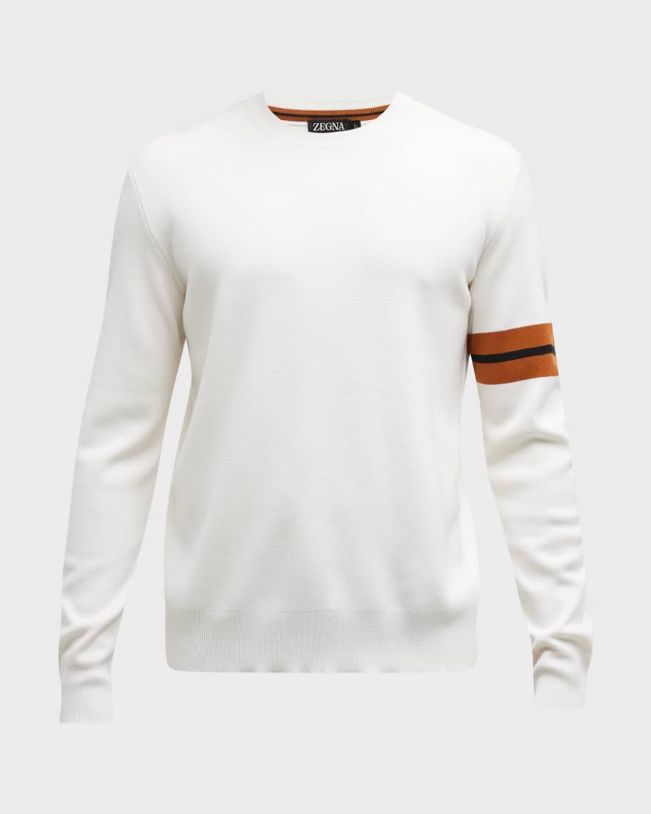 ZEGNA Men's Signifier Sleeve Crewneck Sweater | Neiman Marcus