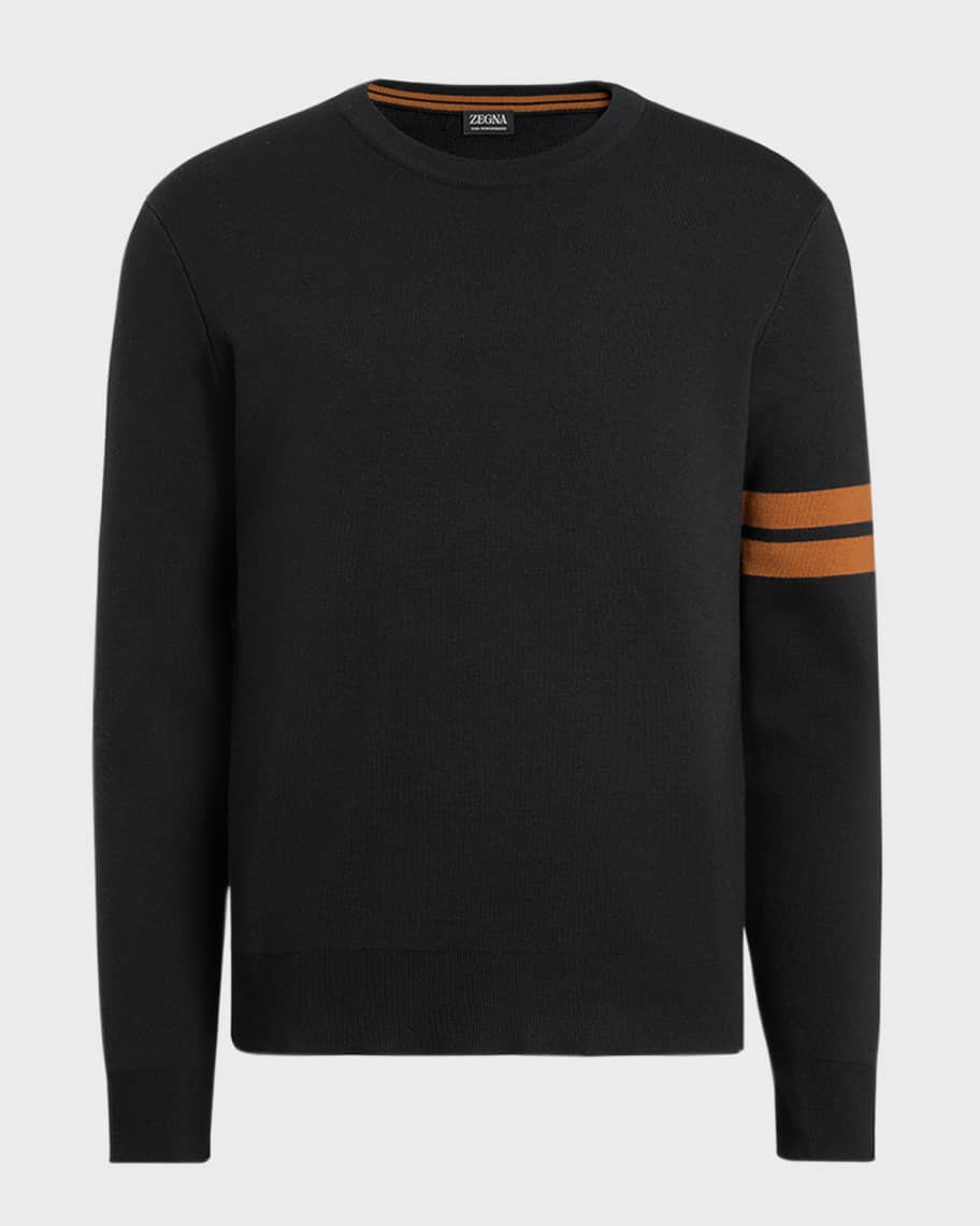 ZEGNA Men's Signifier Stripe Crewneck Sweater | Neiman Marcus